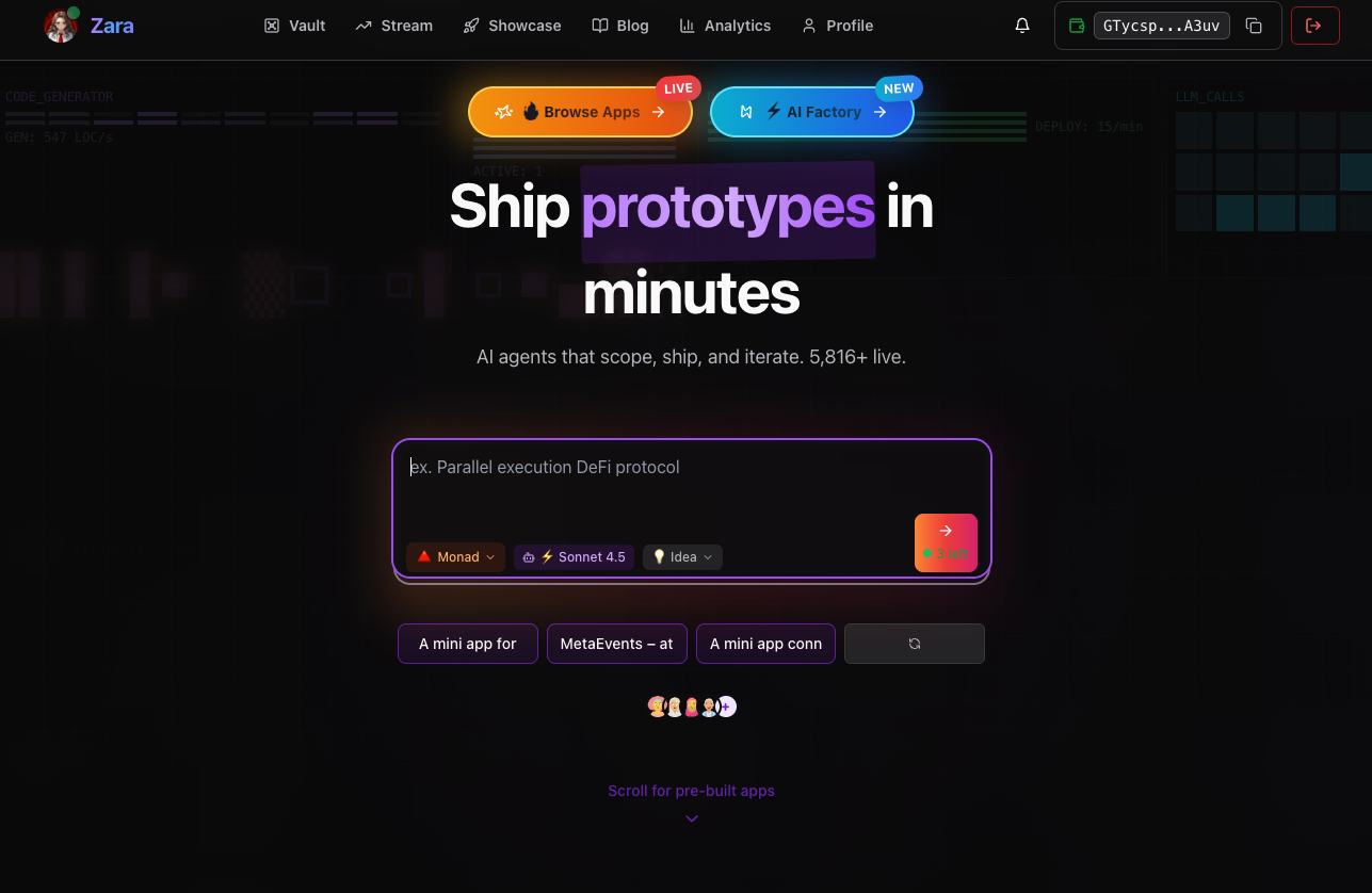 Zara — Ship apps in minutes